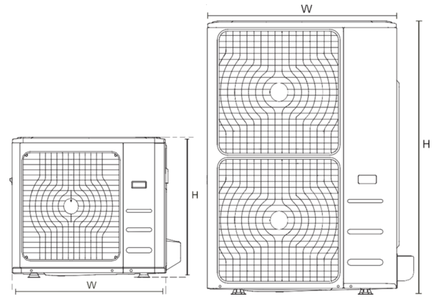 Outdoor unit dimensions – AirSmart